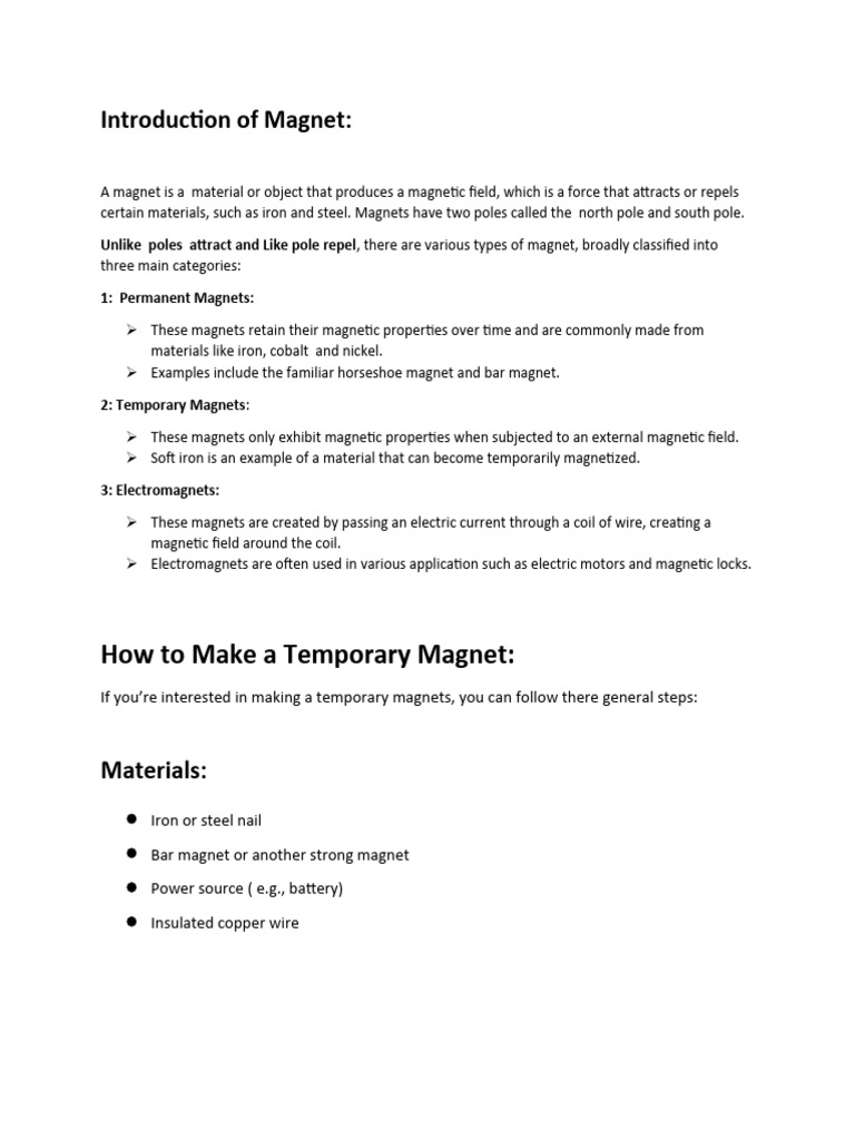 Introduction of Magnet | PDF