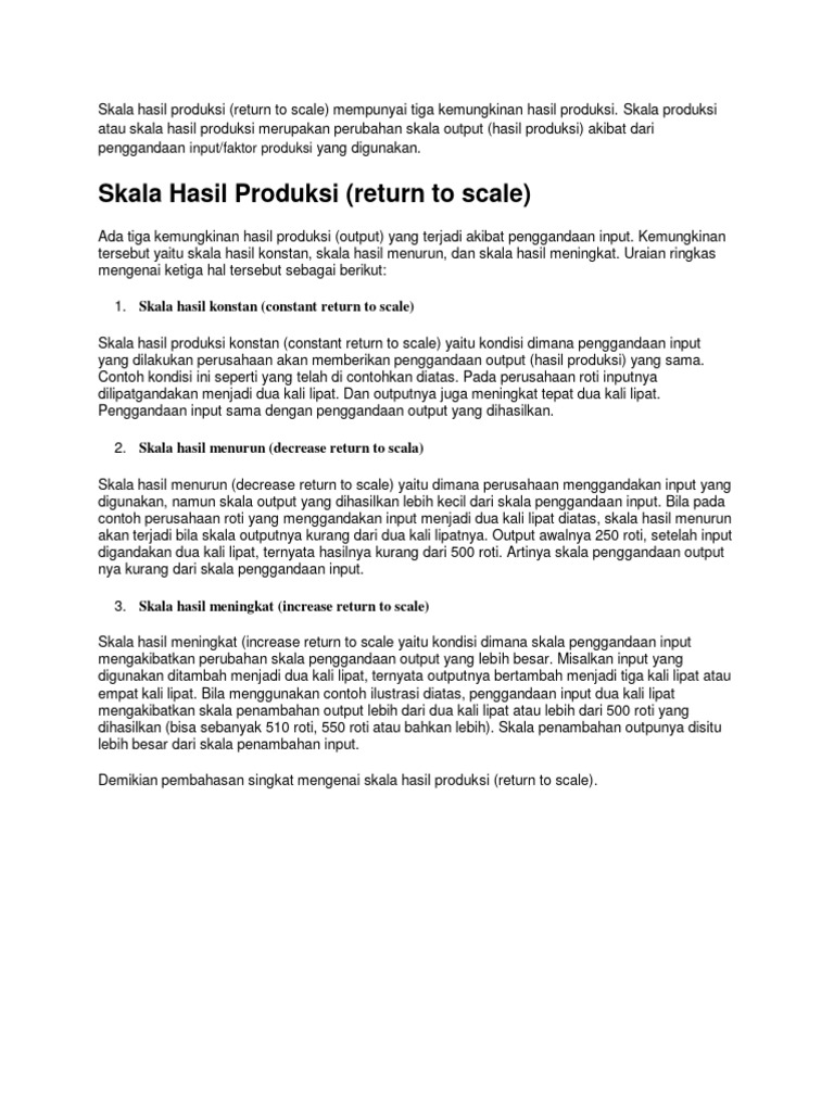 Tiga Jenis Skala Hasil Produksi | PDF