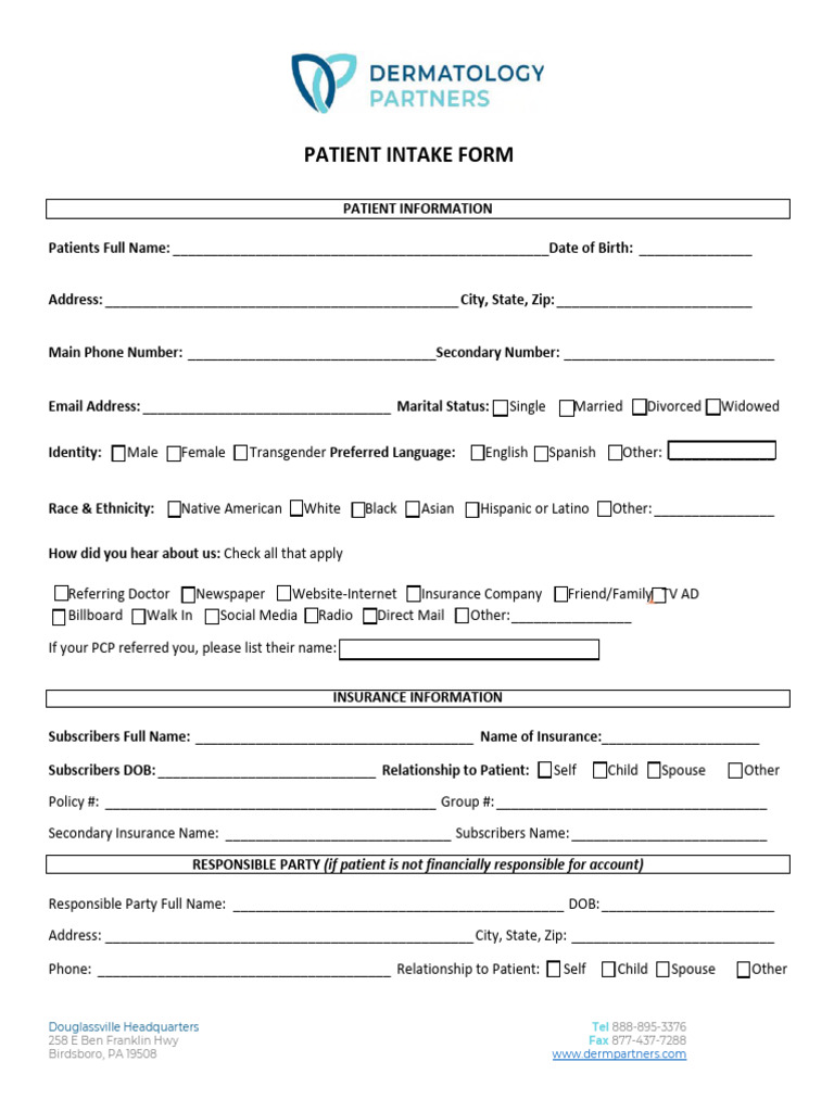 DP New Patient Form - 2023 | PDF | Health Care | Informed Consent