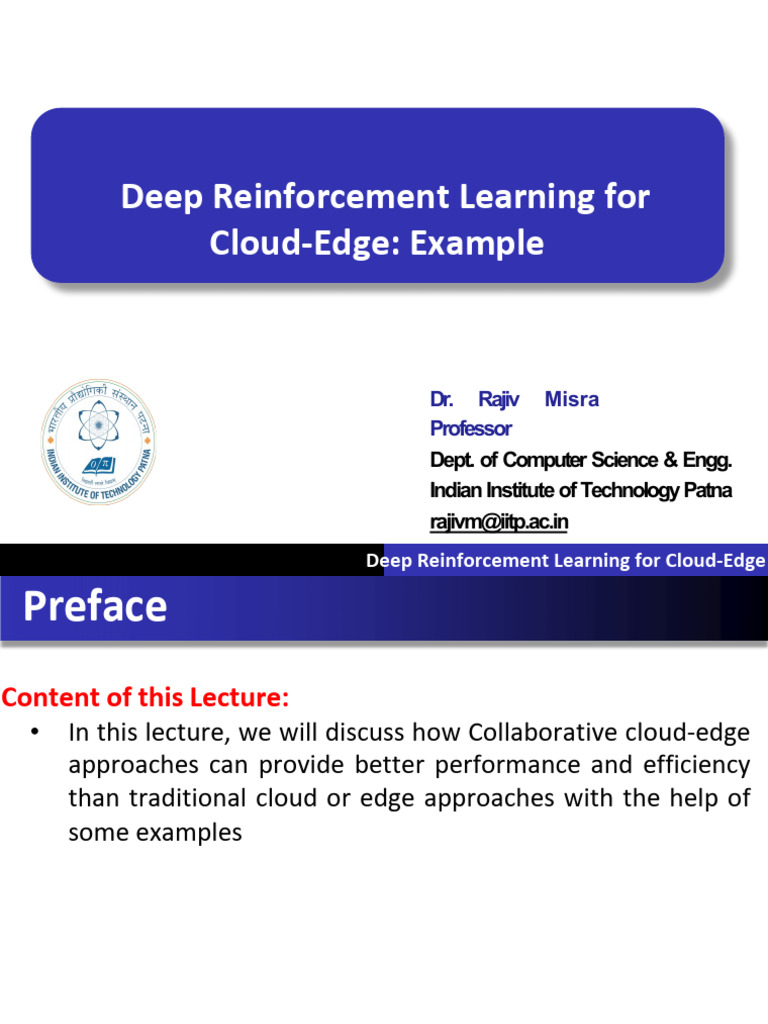 Lecture 10 Deep Reinforcement Learning For Cloud Edge Example | Download Free PDF | Cloud ...