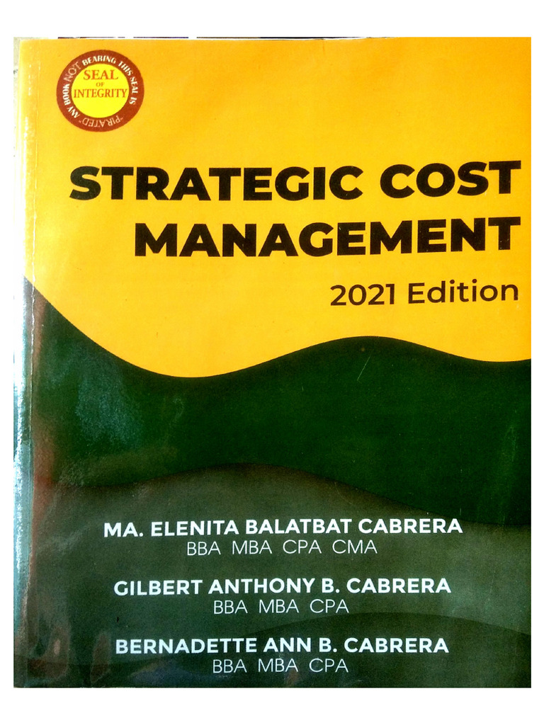 Strategic Cost Management by Cabrera (2021 Edition) | PDF