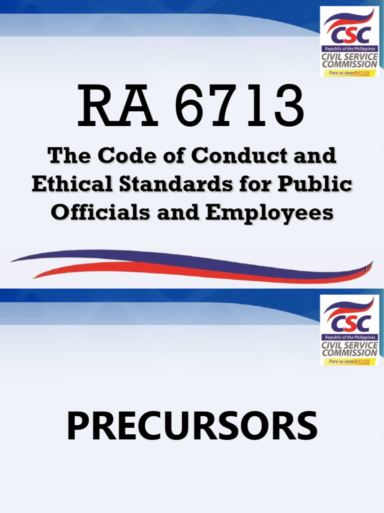 Ra 6713 Code of Ethics | PDF | Net Worth | Conflict Of Interest