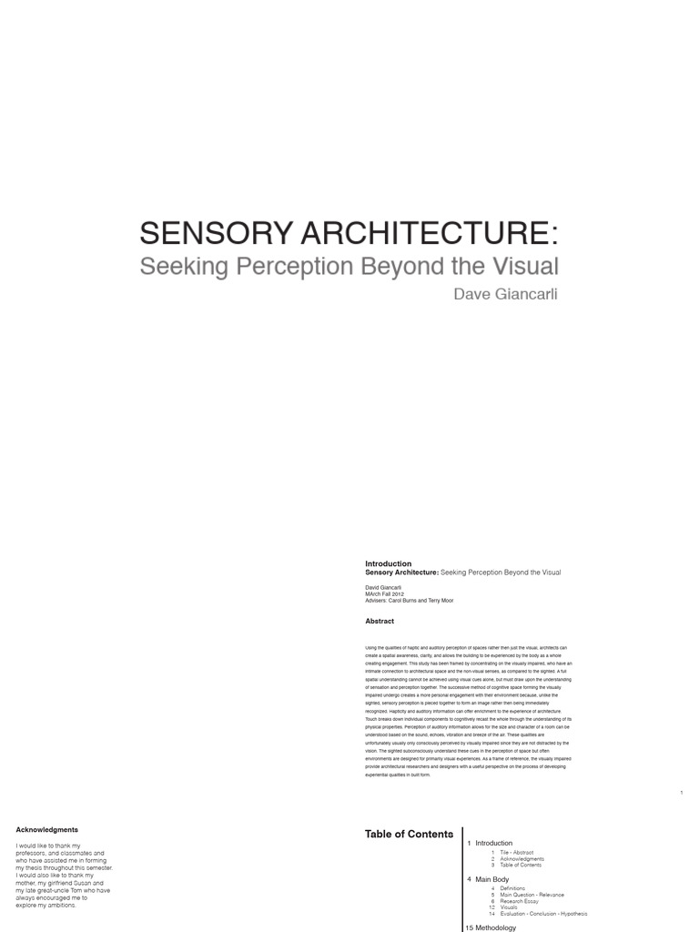 Thesis Book Final Spreads Lo Res | PDF | Perception | Senses