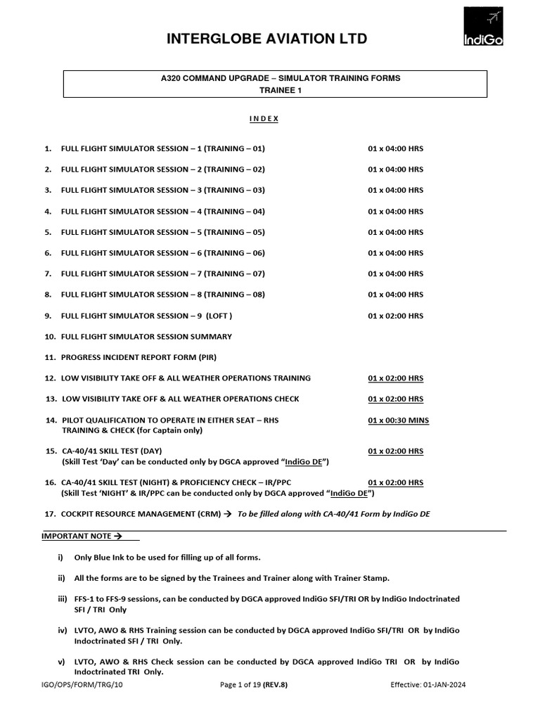 A320 - Command Upgrade - Trainee1 01 Jan 24 | PDF | Aviation | Aircraft
