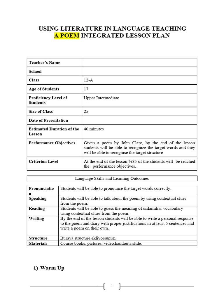 Using Literature in Language Teaching Poem | PDF | Language Education | Cognitive Science