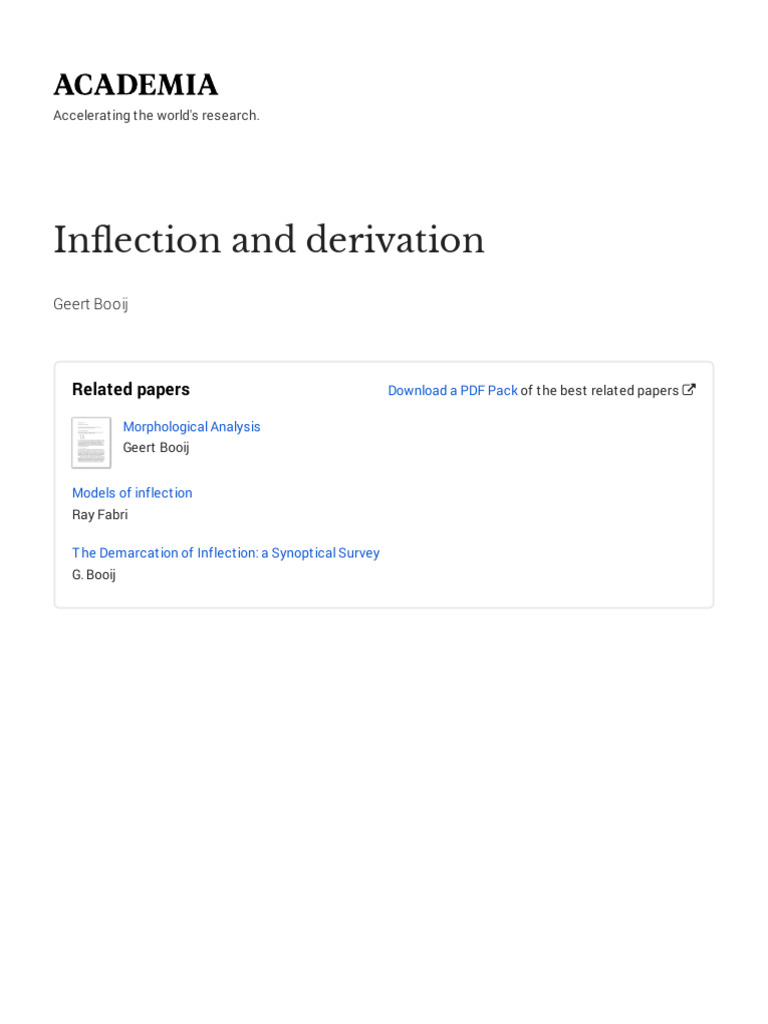 Inflection vs. Derivation in Morphology | PDF | Morphology (Linguistics ...