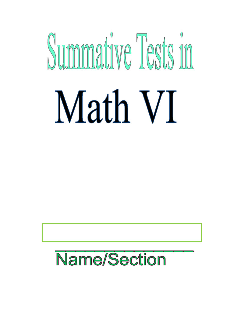 Math Summative Test - Module 1-2 | PDF | Arithmetic | Mathematics