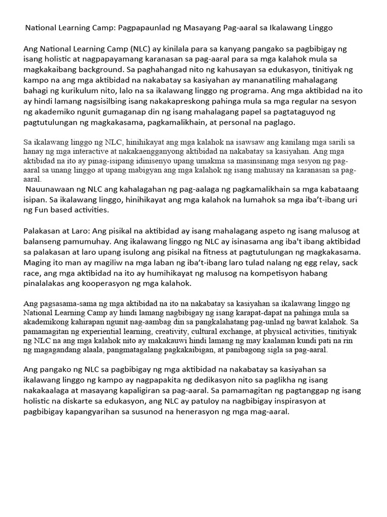 National Learning Camp News Writing | PDF