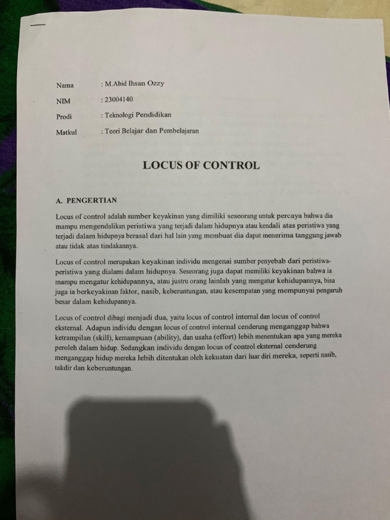 Locus of Control | PDF