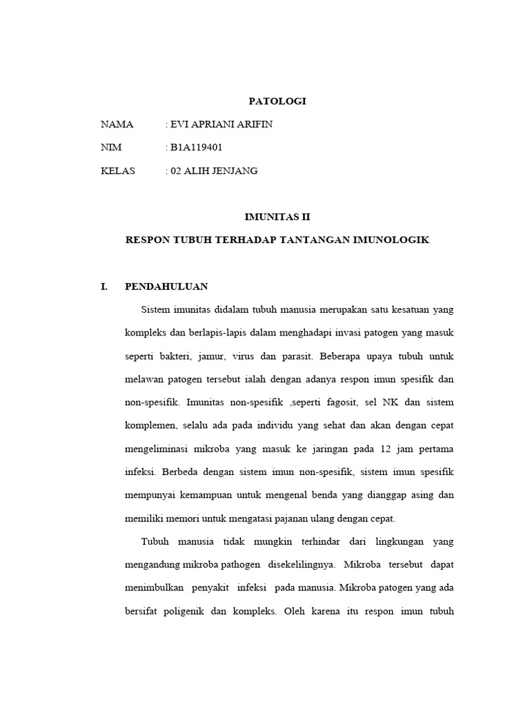 Evi Apriani Arifin (B1a119401) Imunitas Ii 8 | PDF