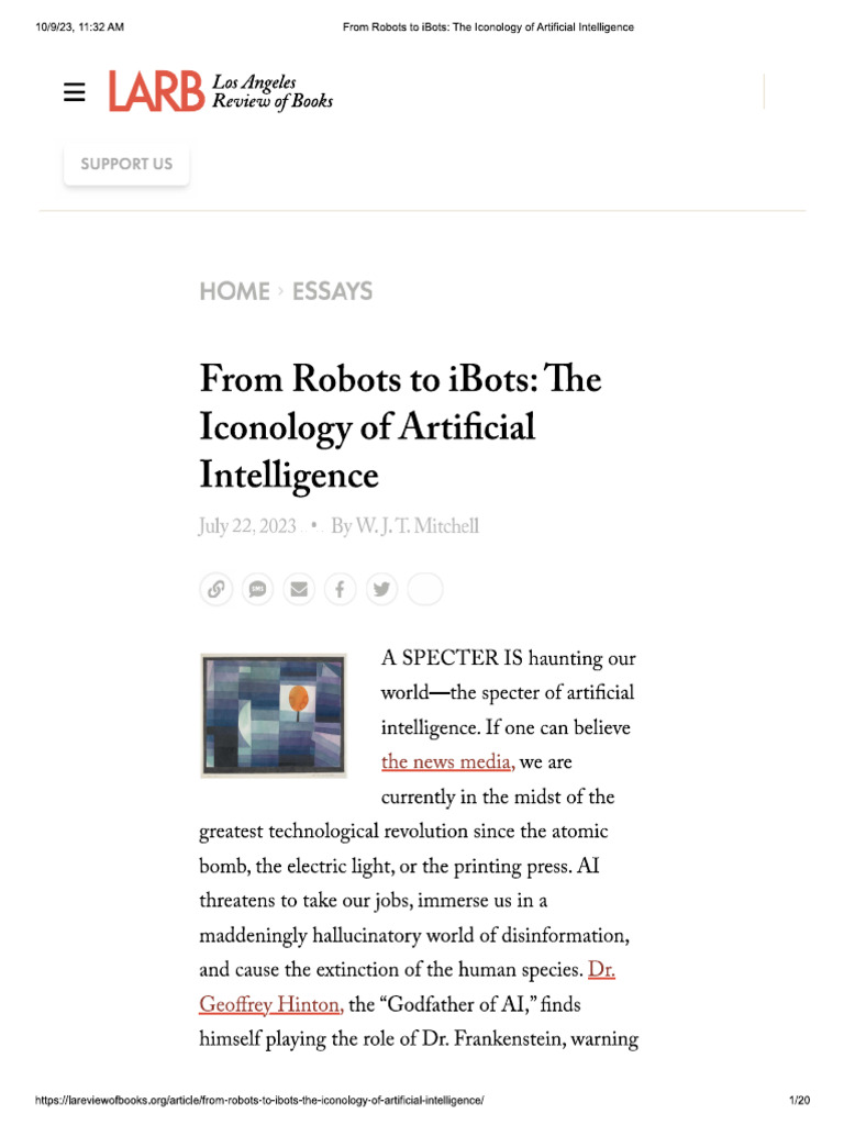 From Robots To iBots-The Iconology of Artificial Intelligence | PDF