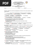 2nd Quarterly Assessment Science 5 REVIEWER | PDF | Flowers | Pollination