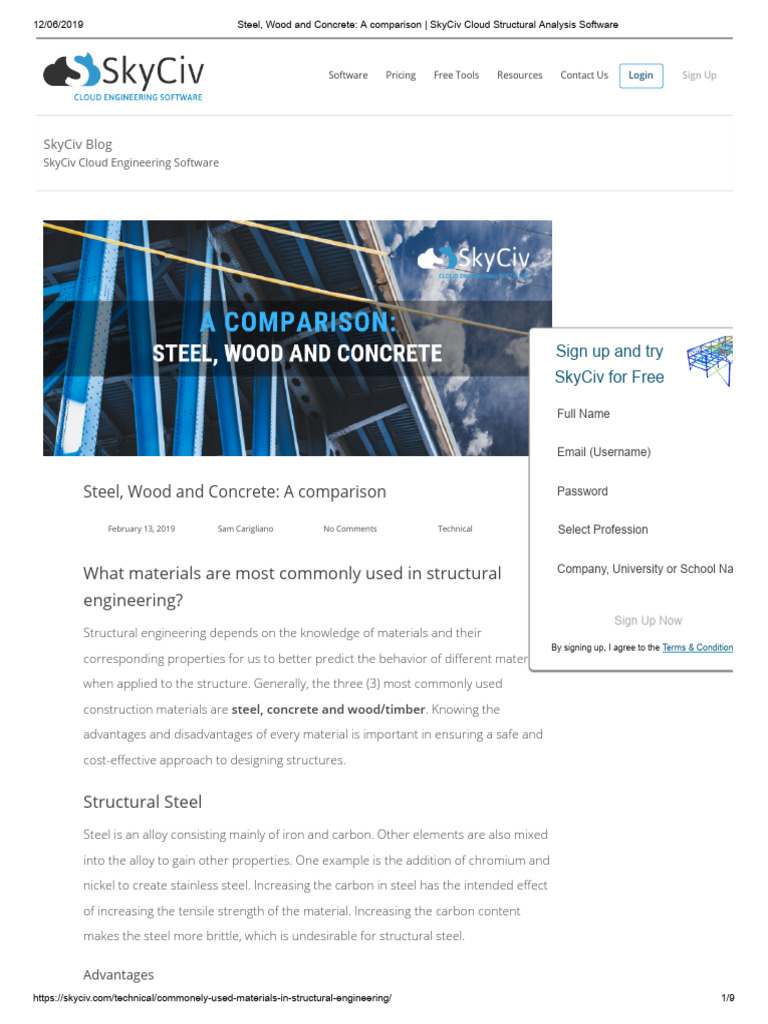 Steel, Wood and Concrete - A Comparison - SkyCiv Cloud Structural ...