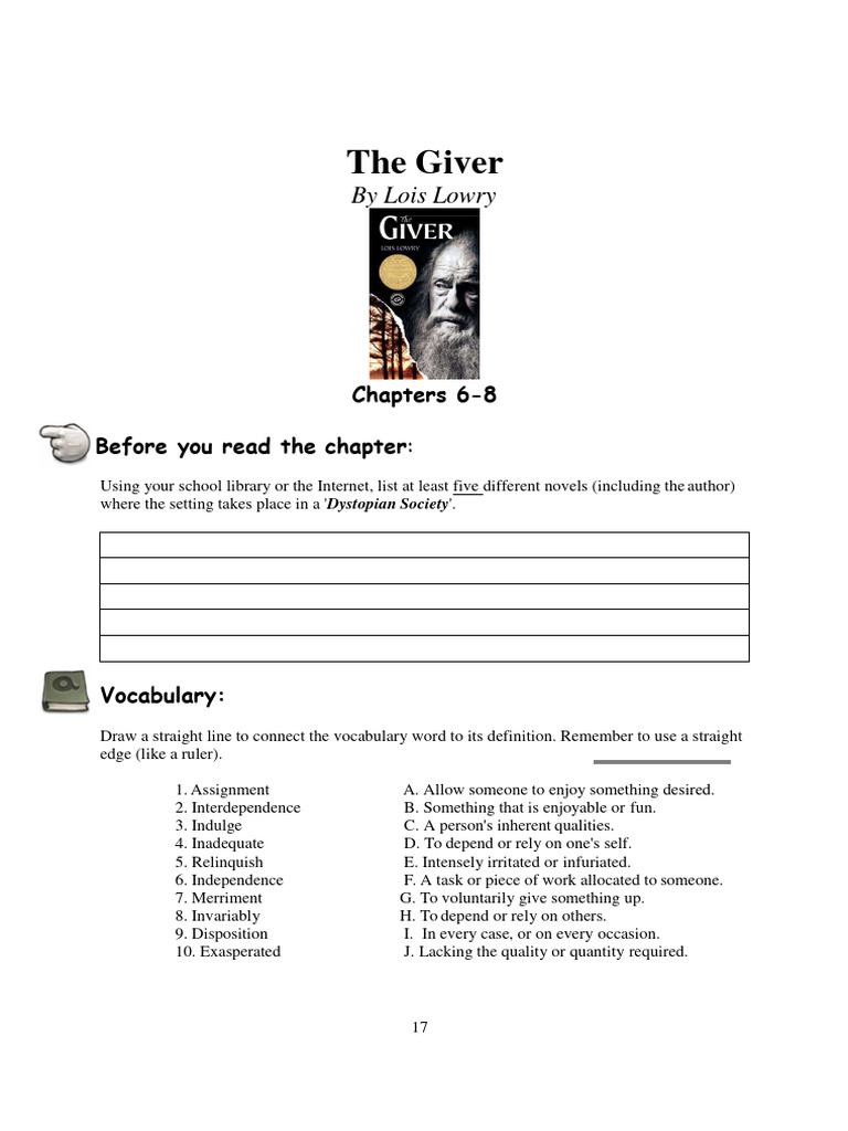 Chapter 6 Overview of The Giver | PDF | The Giver | Part Of Speech