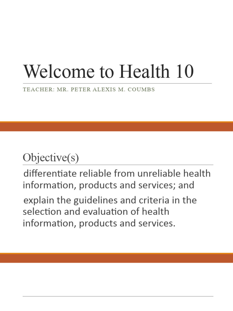 Week1 Consumers Health Health Information | PDF | Information | Health ...