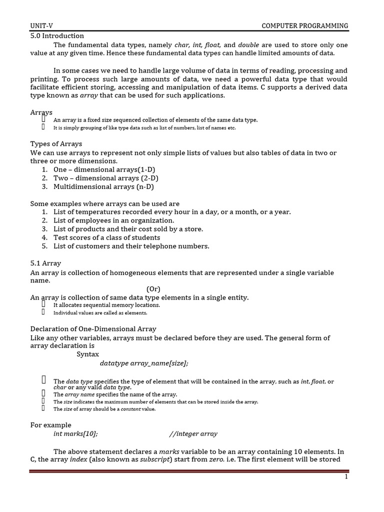 CP Unit V | PDF | Data Type | Applied Mathematics