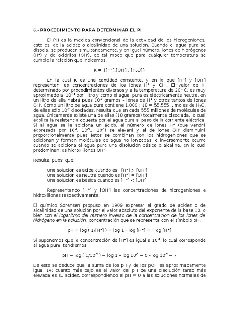 Determinacion Del PH | PDF