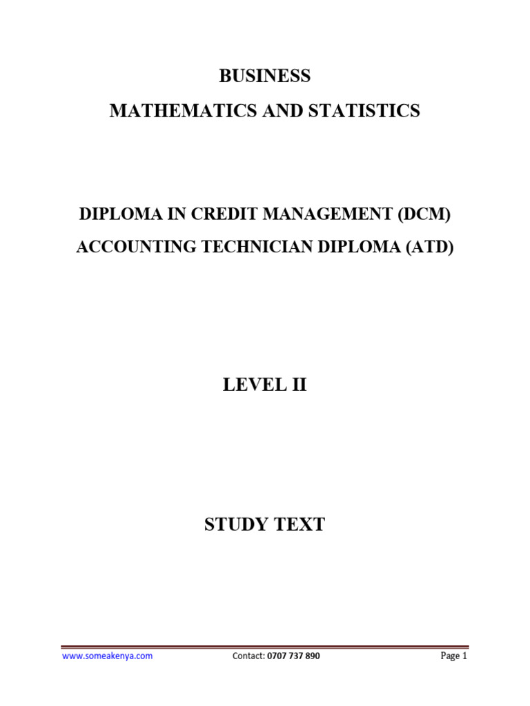 Business Mathematics and Statistics | PDF | Matrix (Mathematics ... Business Mathematics and Statistics | PDF | Matrix (Mathematics ...