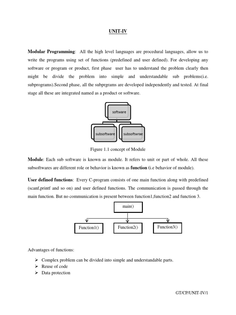CP Unit Iv | PDF | Parameter (Computer Programming) | Scope (Computer ...