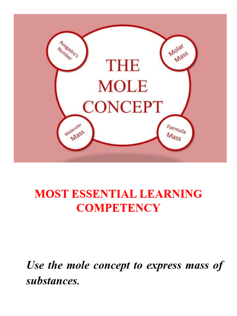 Mole Concepts | PDF | Teaching Methods & Materials | Technology ...