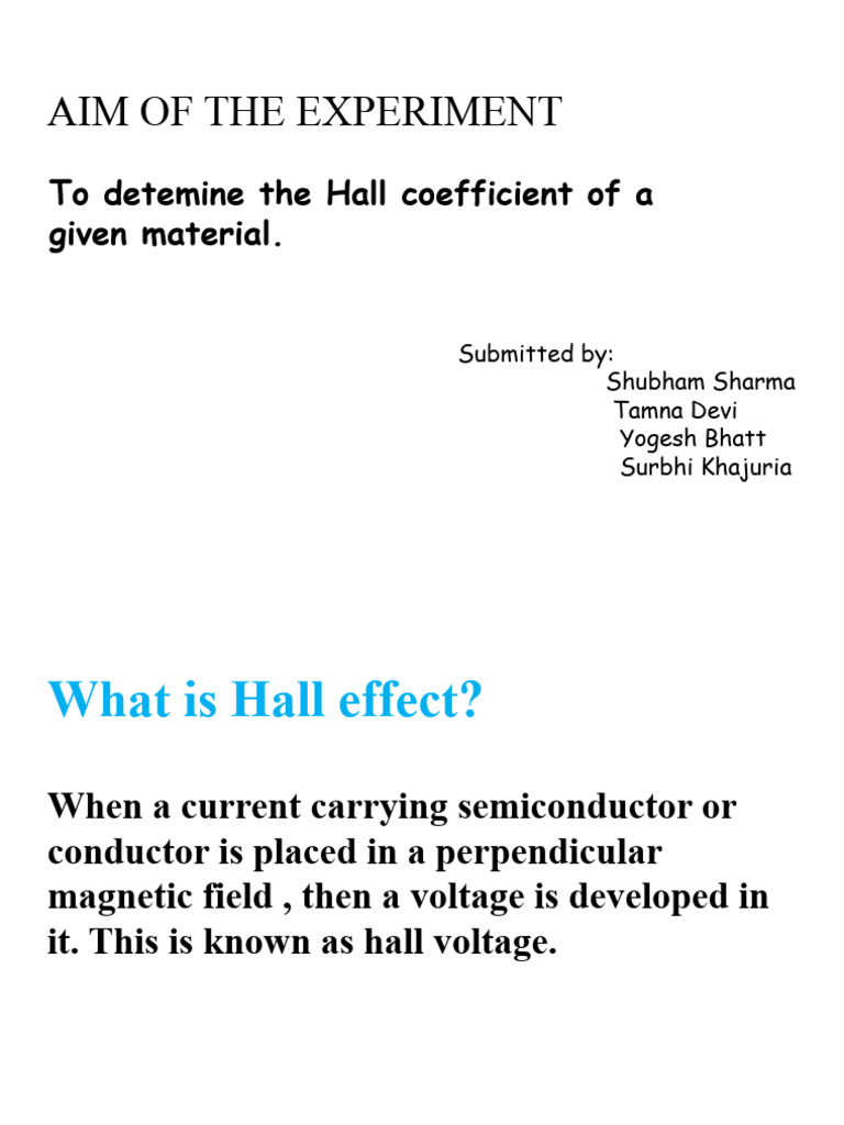Hall Effect | PDF
