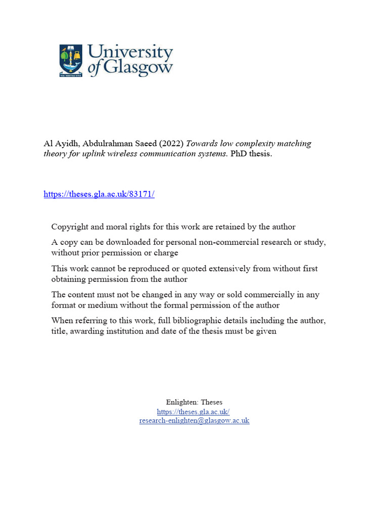 Towards Low Complexity Matching Theory For Uplink Wireless Communication Systems Abdulrahman