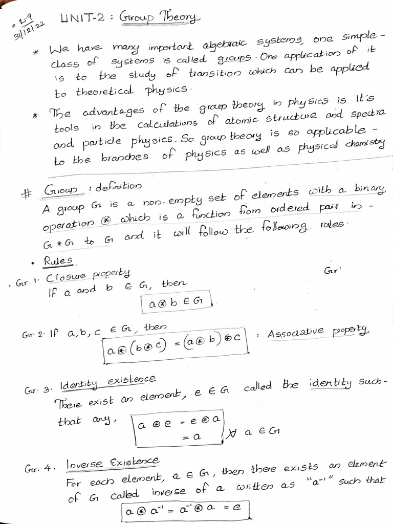 Group theory Notes | PDF | Mathematical Logic | Mathematics