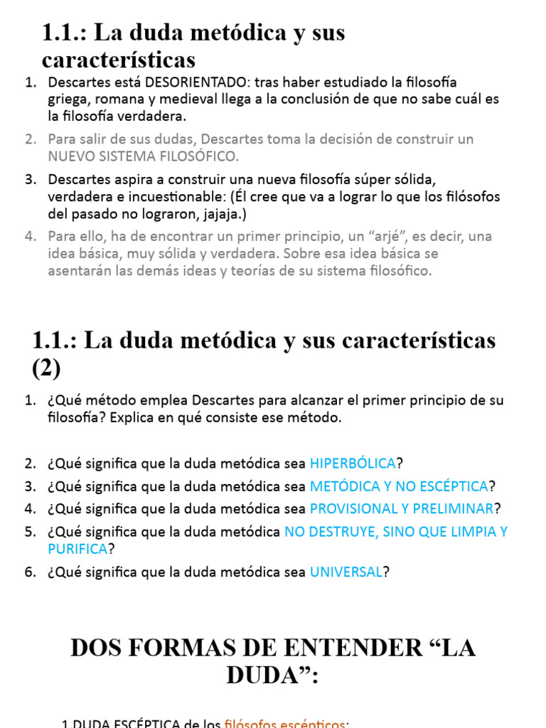La Duda Metódica | PDF | Mente | Verdad