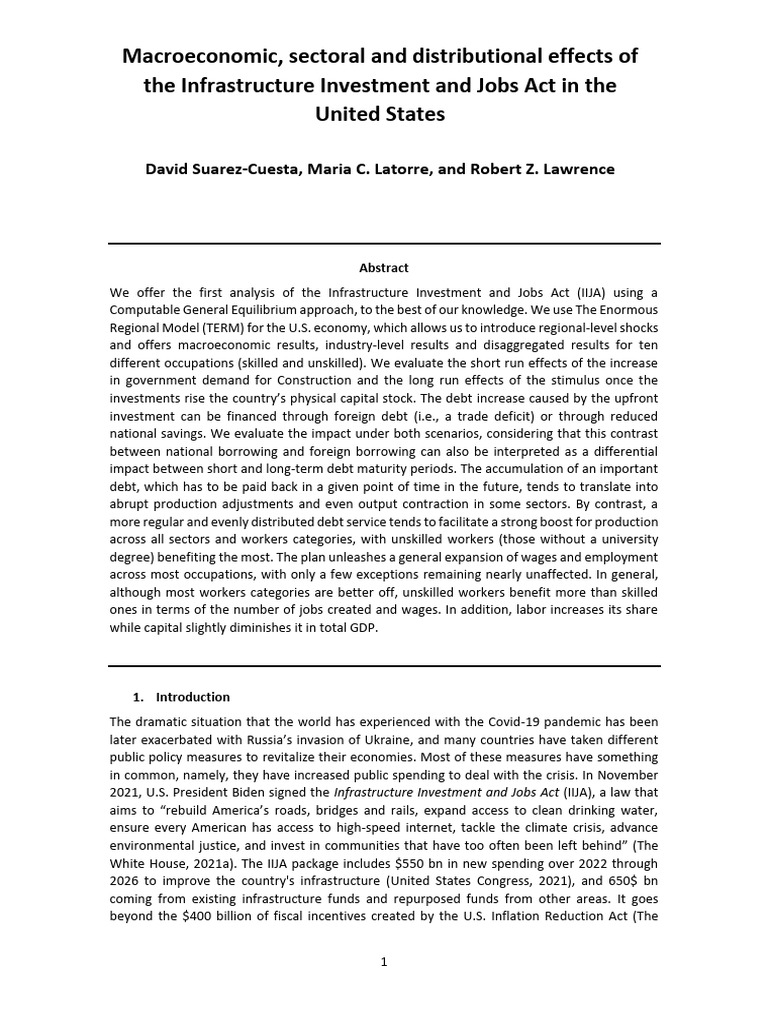 Macroeconomic, Sectoral and Distributional Effects of The ...