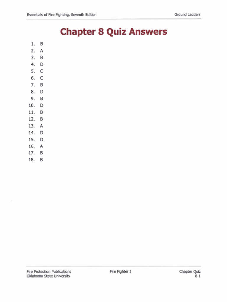 Chapter 8 Quiz + Test Answers | PDF