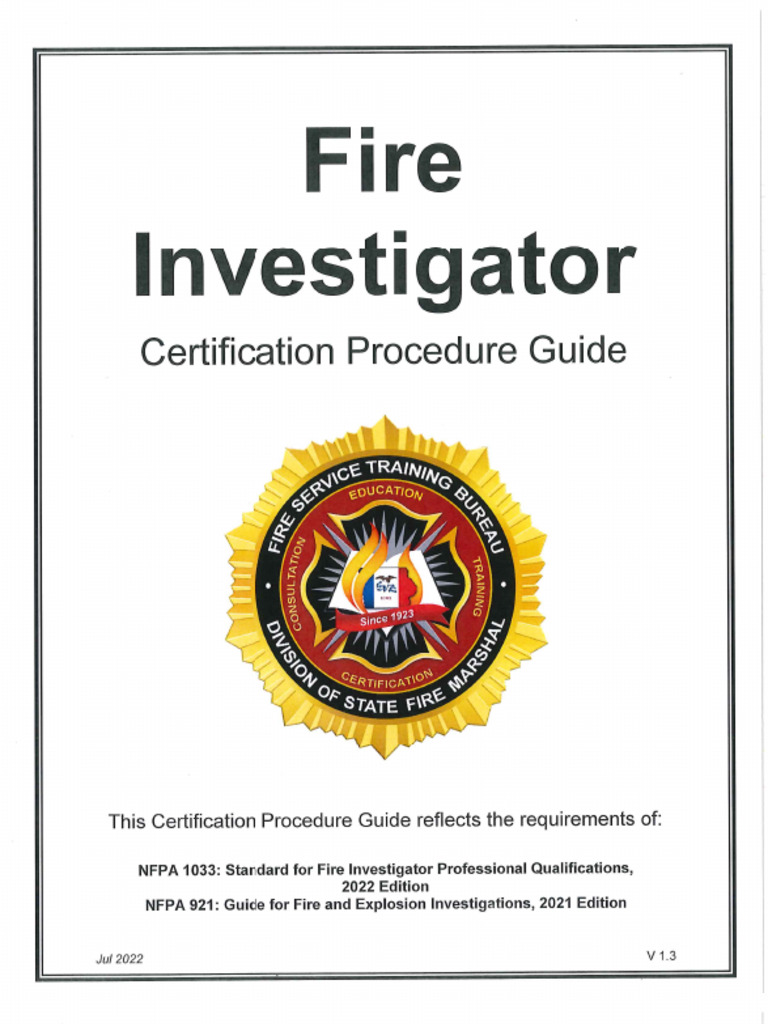 Fire Investigator 1033-2022 Procedures Guide 07-22 | PDF