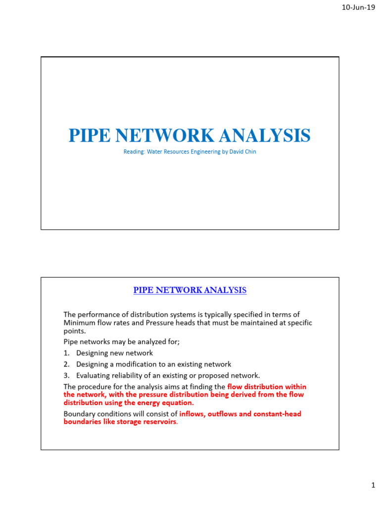 Pipe Network Analysis | PDF | Liquids | Equations