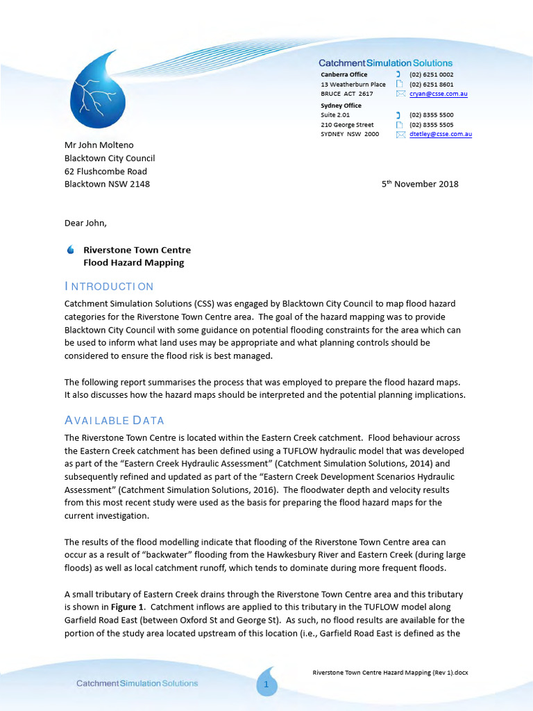Appendix 4 Riverstone Town Centre Hazard Mapping | PDF | Flood | Hazards