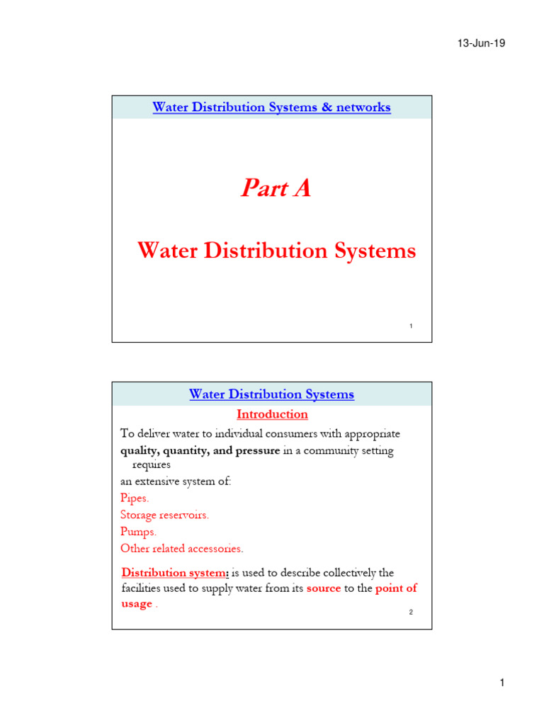 Water Distribution Systems | PDF | Valve | Pipe (Fluid Conveyance)