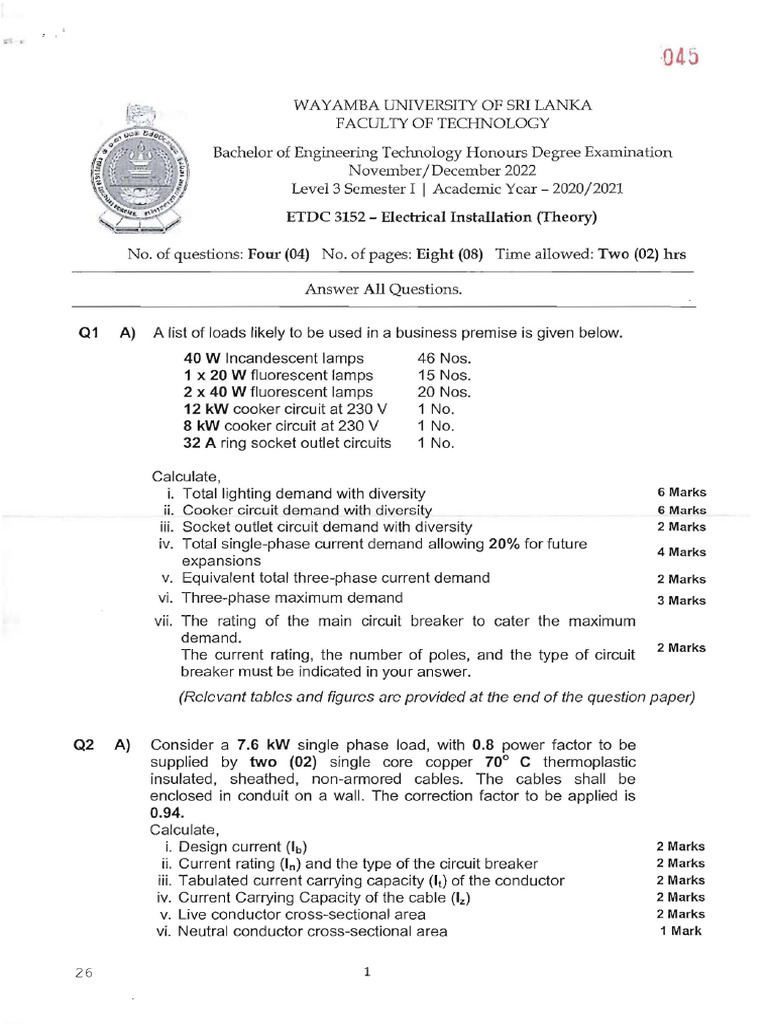 ETDC 3152-Electrical Installation | PDF