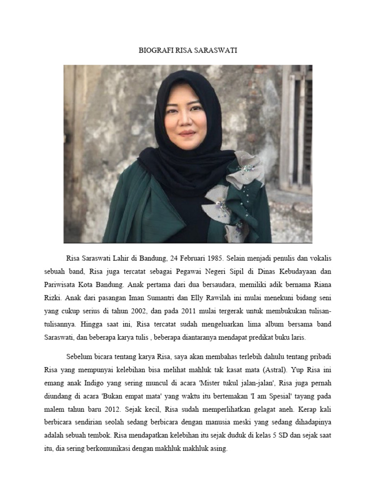 Biografi Risa Saraswati | PDF