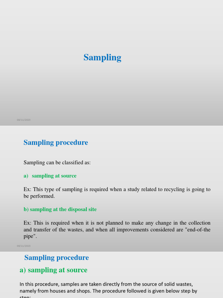 Lecture 5 Sampling Pdf Sampling Statistics Stratified Sampling