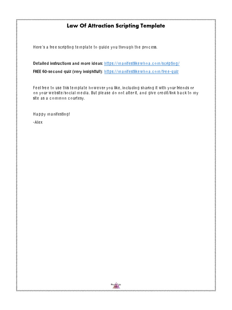 LOA Scripting Template 1 | PDF