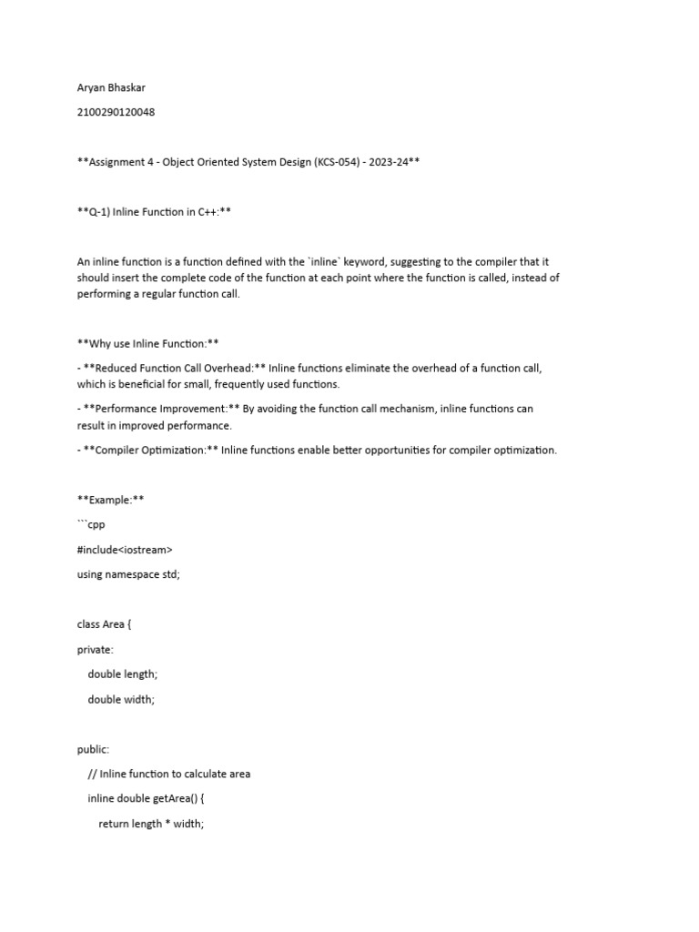 Assignment 4 Oops | PDF | Object Oriented Programming | Systems Engineering