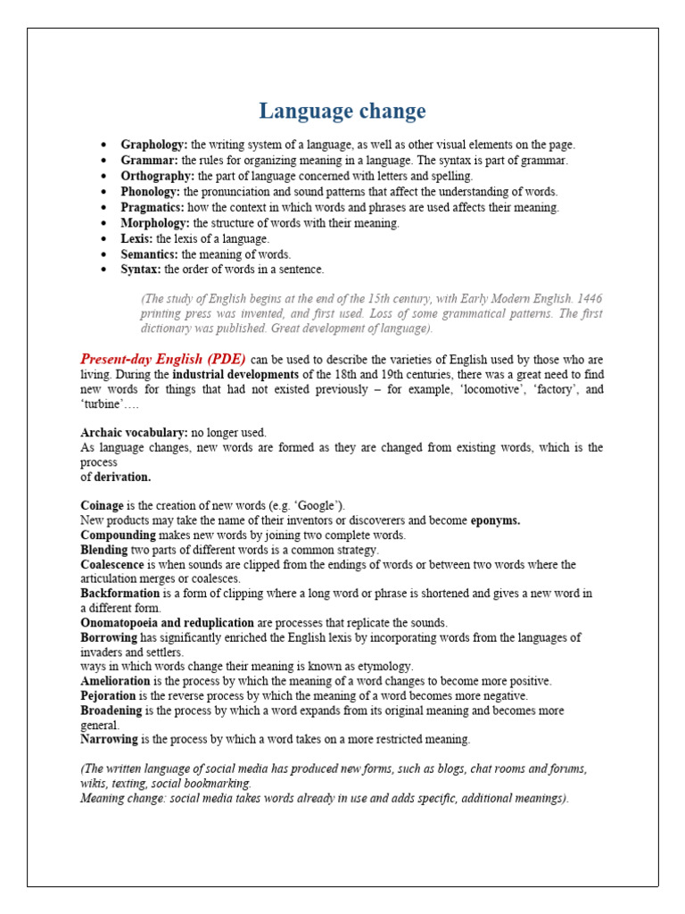 English Notes | PDF | Word | English Language