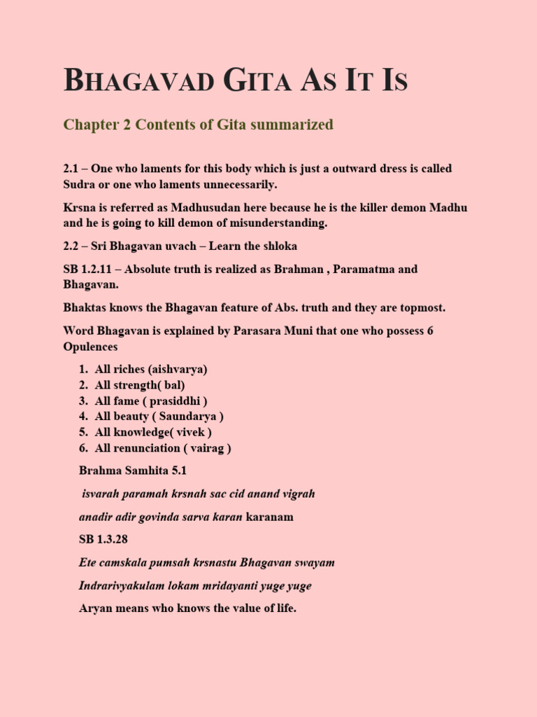 Bhagavad Gita: Key Concepts Explained | PDF | Religion & Spirituality