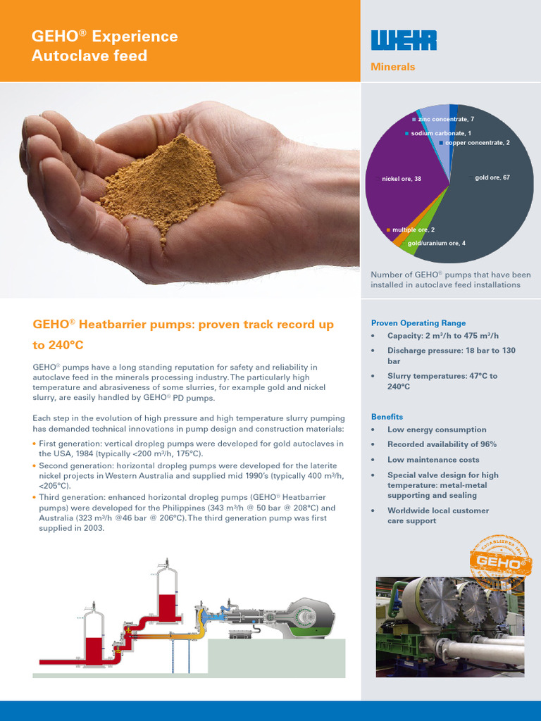 GEHO Experience Autoclave Feed-May 2016 | PDF | Pump | Ore