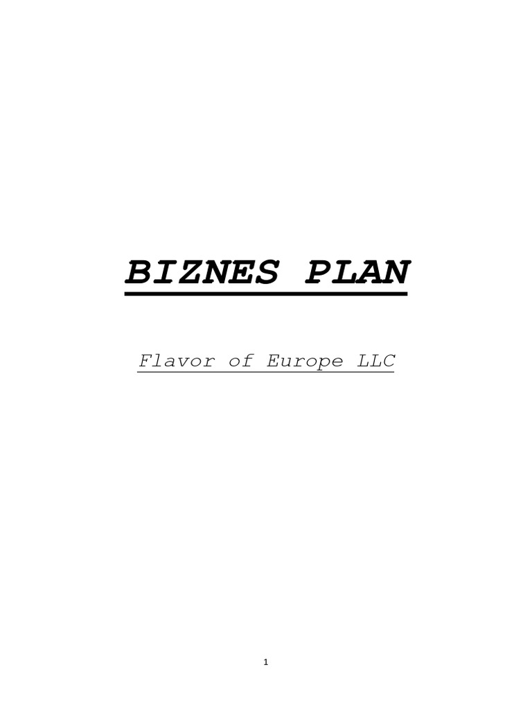 Biznes Plan | PDF