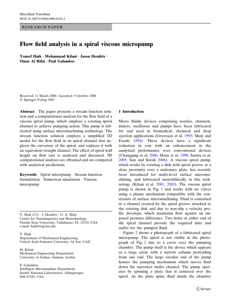 J9 Microfluidics Haik | PDF | Pump | Fluid Dynamics