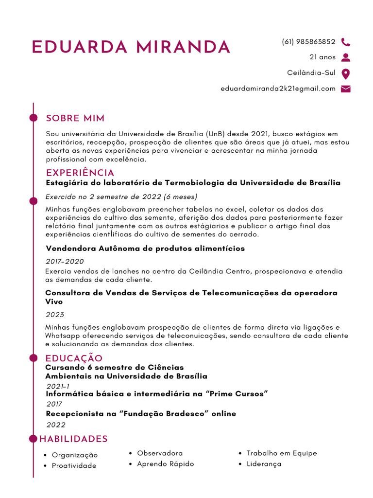 Currículo Eduarda | PDF