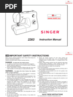 Singer M3220 Sewing Machine Instruction Manual | PDF | Sewing Machine ...