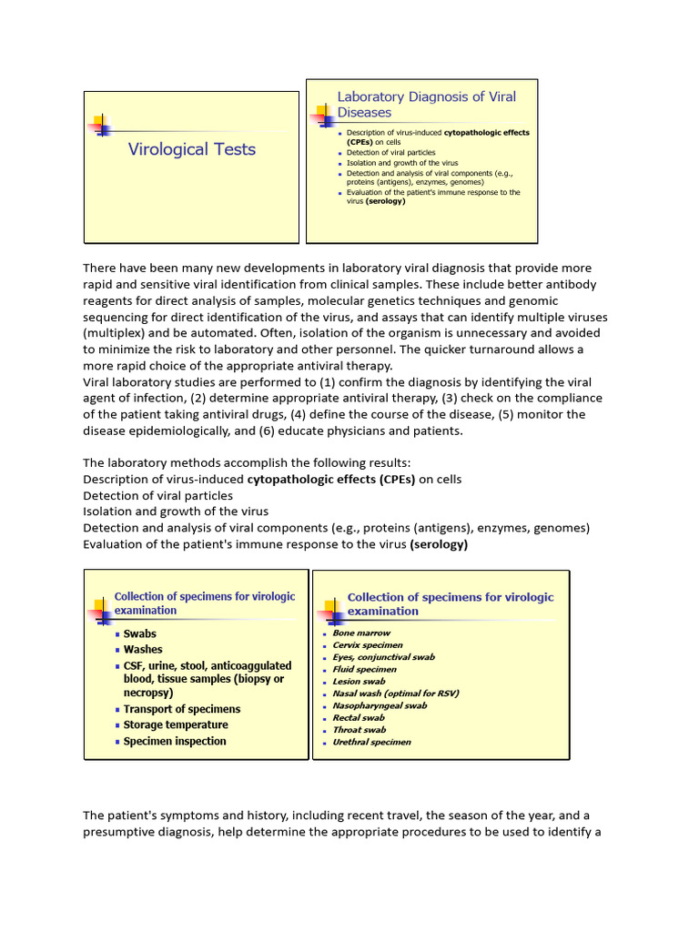 Virology Diagnostical Test 2020 | PDF | Polymerase Chain Reaction | Elisa