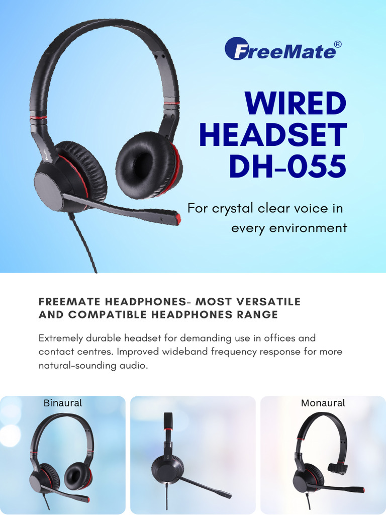 Freemate DH055 Headset | PDF | Microphone | Electrical Connector