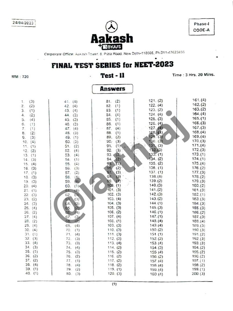 FTS 11 Code A @iarthraj | PDF