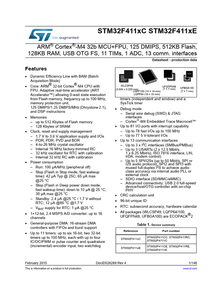 STM32F411VET6 | PDF | Manufactured Goods | Information And ...